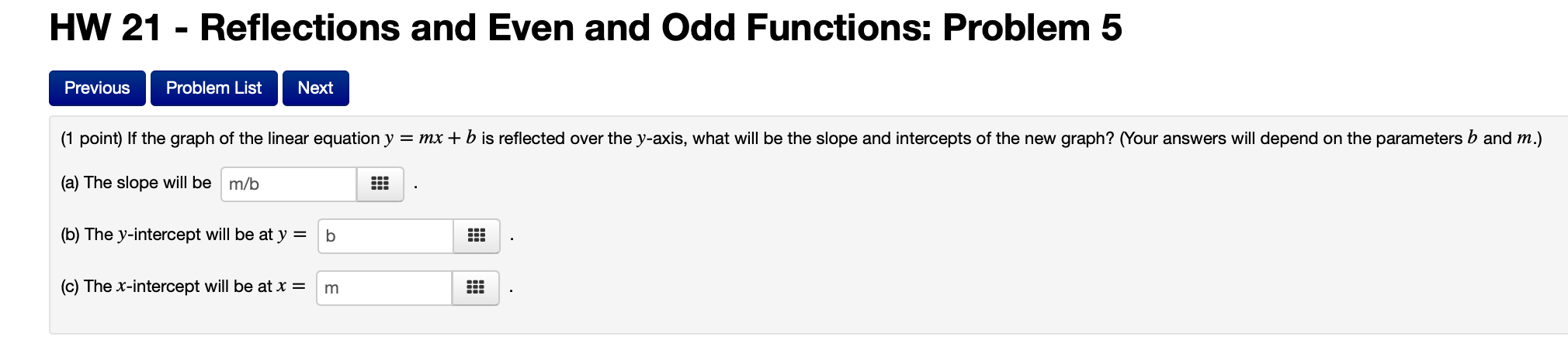 Solved HW 21 - Reflections and Even and Odd Functions: | Chegg.com