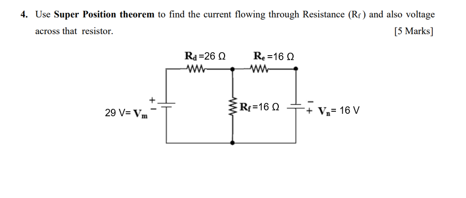 Solved 4. Use Super Position theorem to find the current | Chegg.com