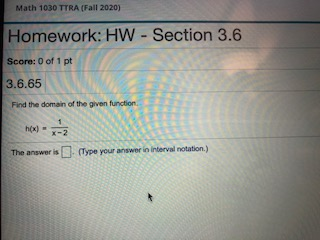 Solved Math 1030 TTRA (Fall 2020) Homework: HW - Section 3.6 | Chegg.com
