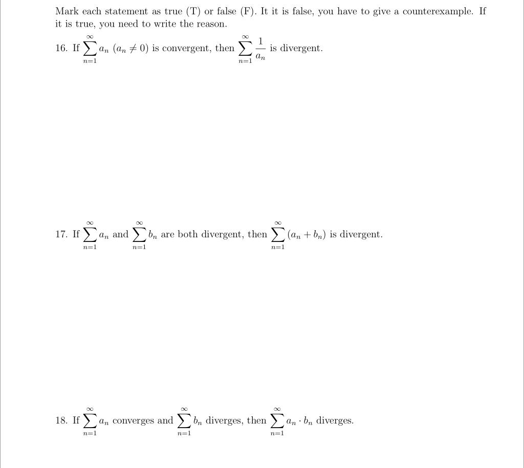 Solved Mark each statement as true (T) or false (F). It it | Chegg.com