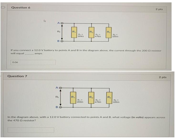 Solved D Question 6 2 pts R. R R R R. 20002 R 4700 2200 If | Chegg.com