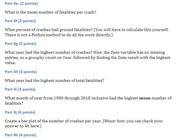 Solved Problem 4 - Pandas and Matplotlib ( 38 pts): Airplane | Chegg.com