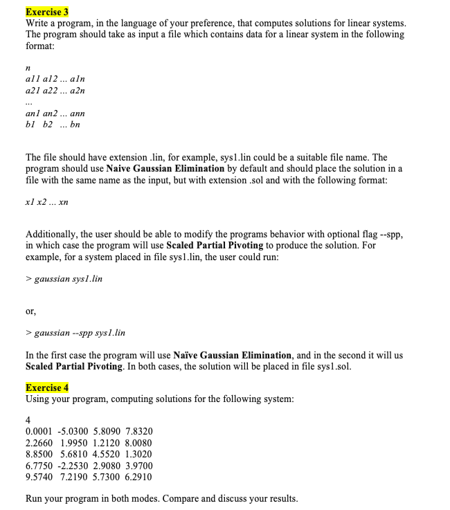 Exercise 3 Write a program, in the language of your | Chegg.com