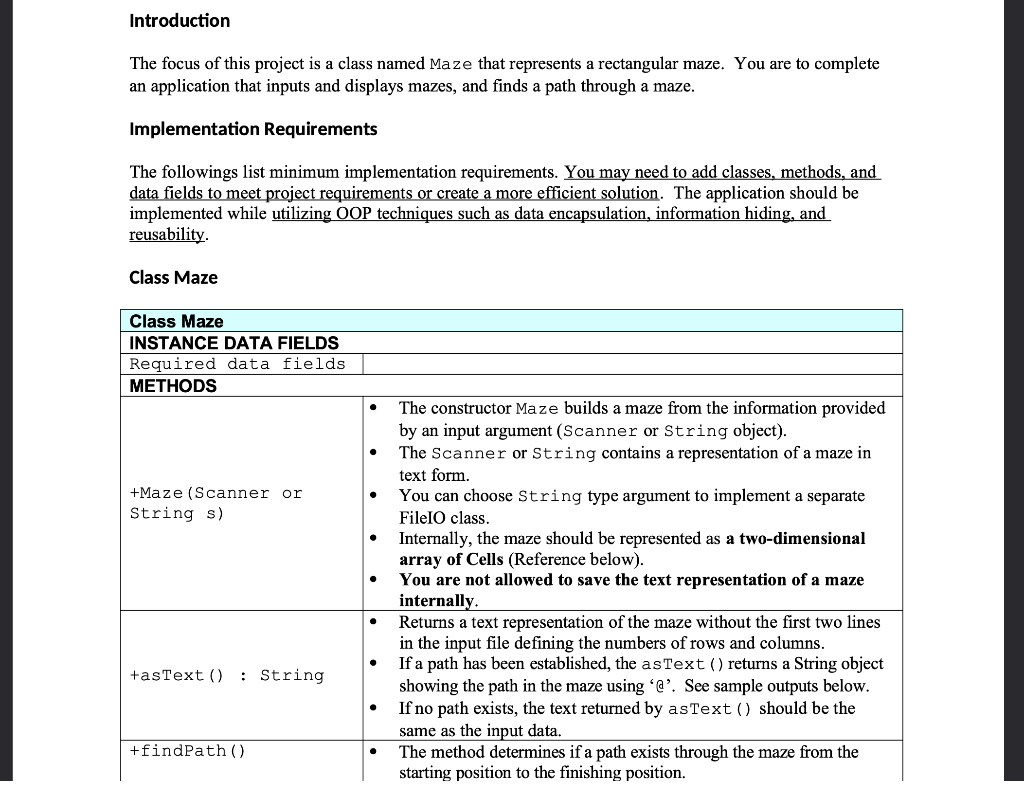 Solved Introduction The focus of this project is a class | Chegg.com