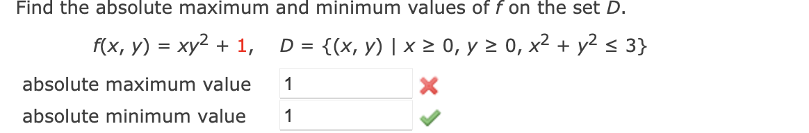 Solved Find the absolute maximum and minimum values of f on | Chegg.com