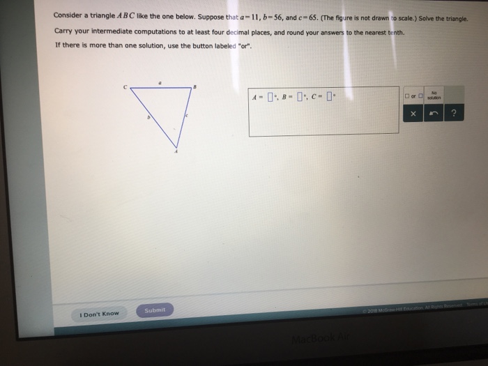 Solved Consider a triangle ABC like the one below. Suppose | Chegg.com