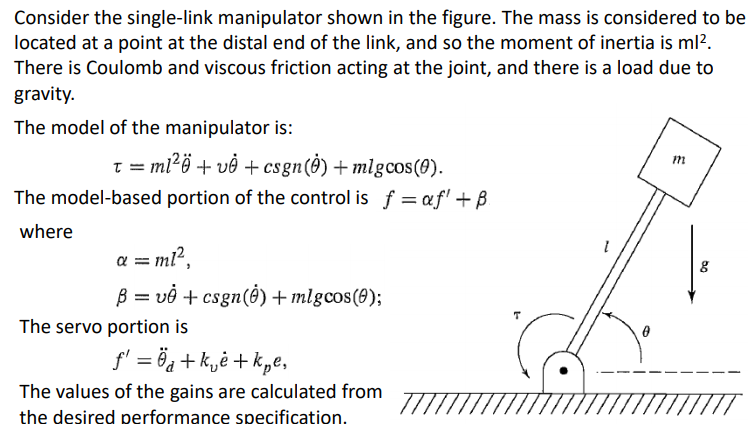 Design a computer-torque controller for the following | Chegg.com