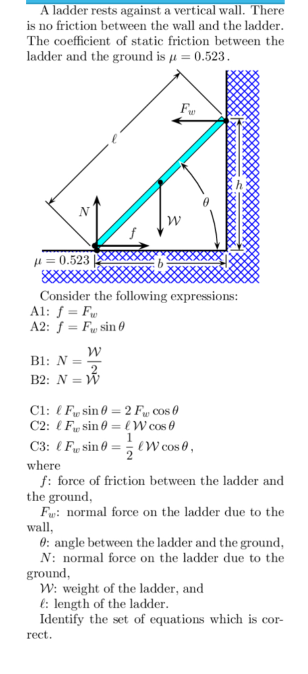 Solved A ladder rests against a vertical wall. Thereis no | Chegg.com