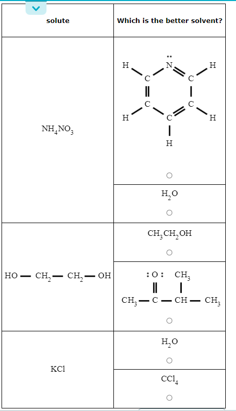 Solved solute which is the better solvent? H N H | c (2 H c | Chegg.com