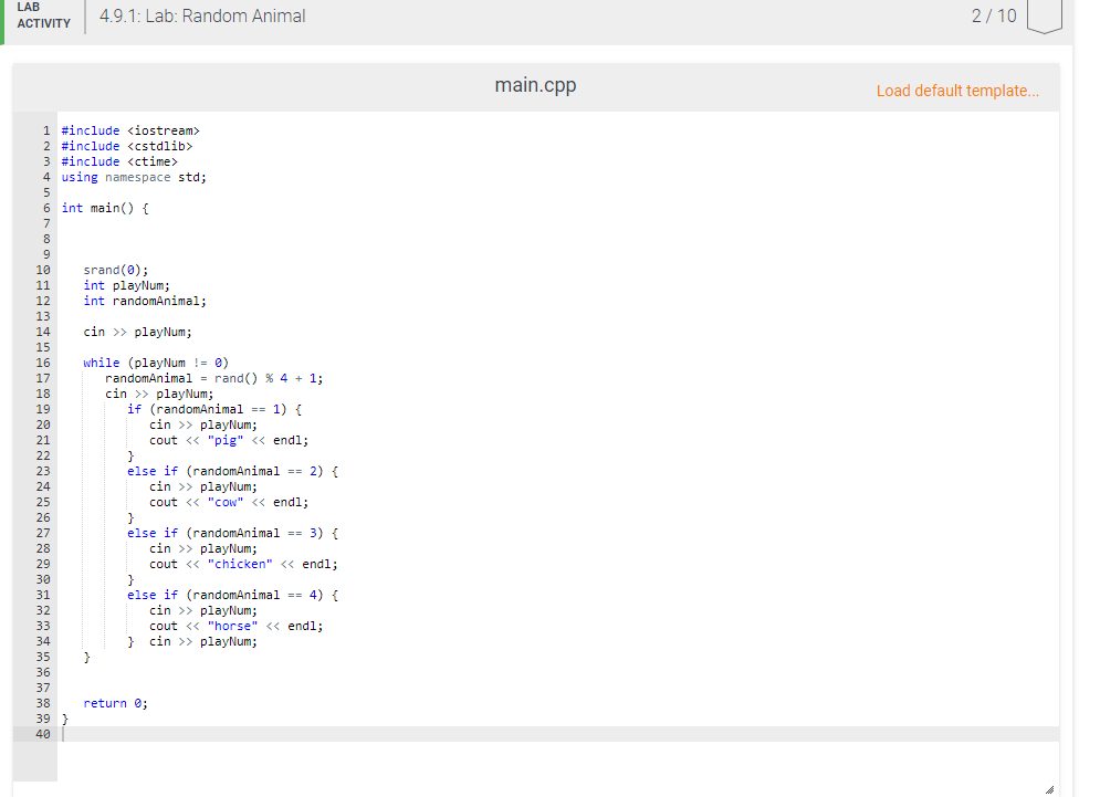 Solved 4.9 Lab: Random Animal Part 1: Complete the survey. | Chegg.com