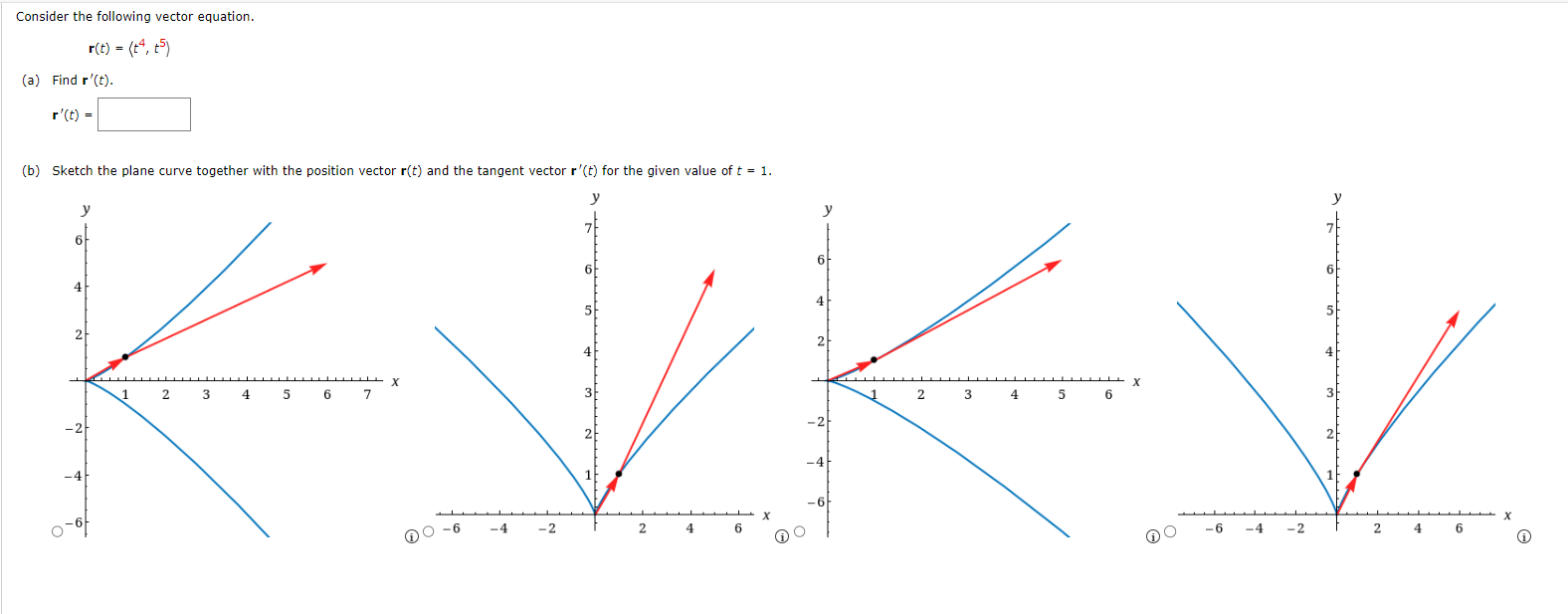 Solved Consider the following vector equation. r(t)= t4,t5) | Chegg.com