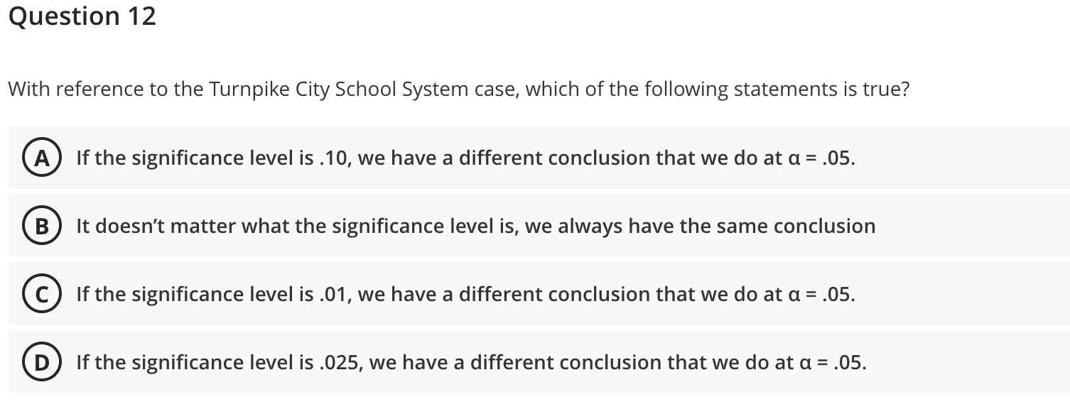 Solved Nith reference to the Turnpike City School System | Chegg.com