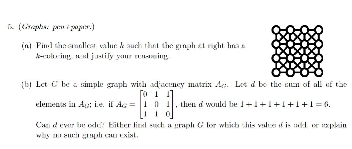 (a) Find the smallest value k such that the graph at | Chegg.com