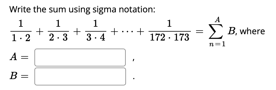Solved Write the sum using sigma notation: | Chegg.com