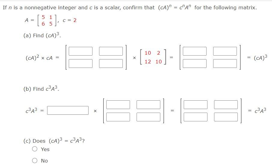 Solved If n is a nonnegative integer and c is a scalar, | Chegg.com