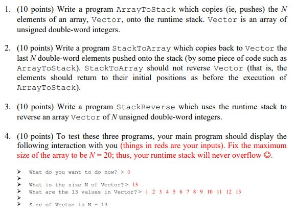 1. (10 points) Write a program ArrayToStack which | Chegg.com
