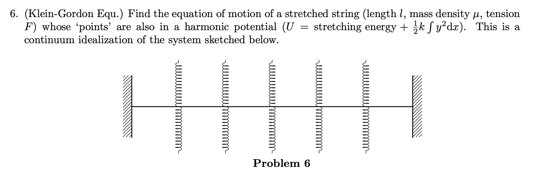 Solved (Klein-Gordon Equ.) ﻿Find the equation of motion of a | Chegg.com