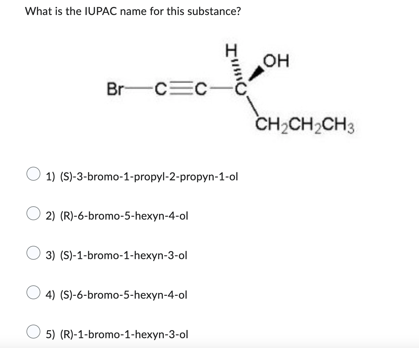 Solved What is the IUPAC name for this substance? 1) | Chegg.com