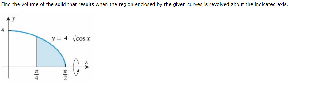 Solved Find the volume of the solid that results when the | Chegg.com