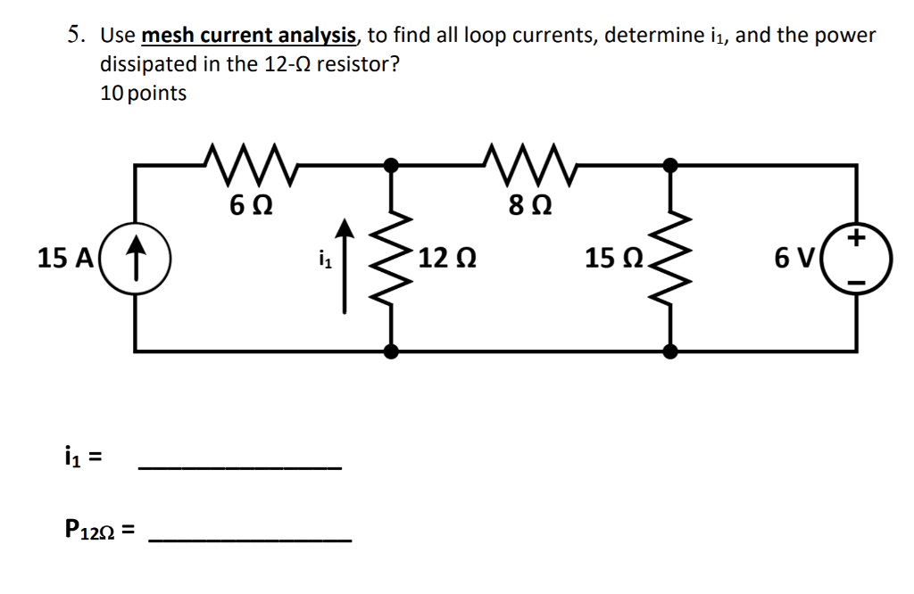Solved 5 Use Mesh Current Analysis To Find All Loop 9220