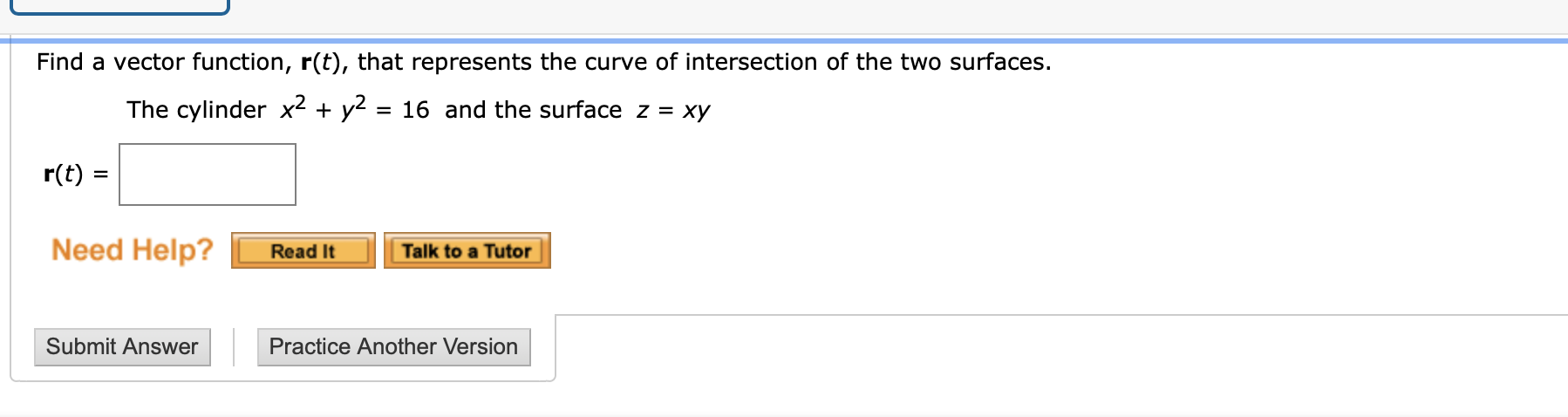 Solved Find A Vector Function R T That Represents The