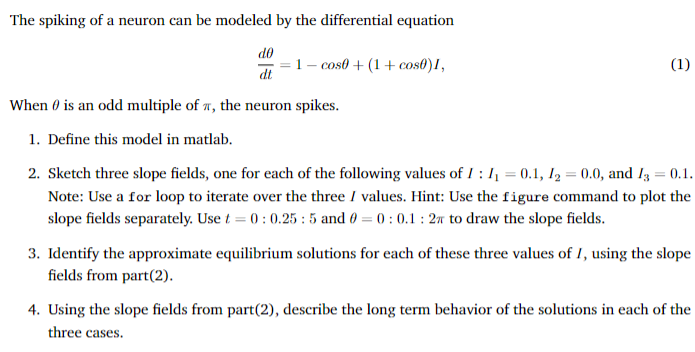 Solved I need the differential equation modeled in Matlab | Chegg.com