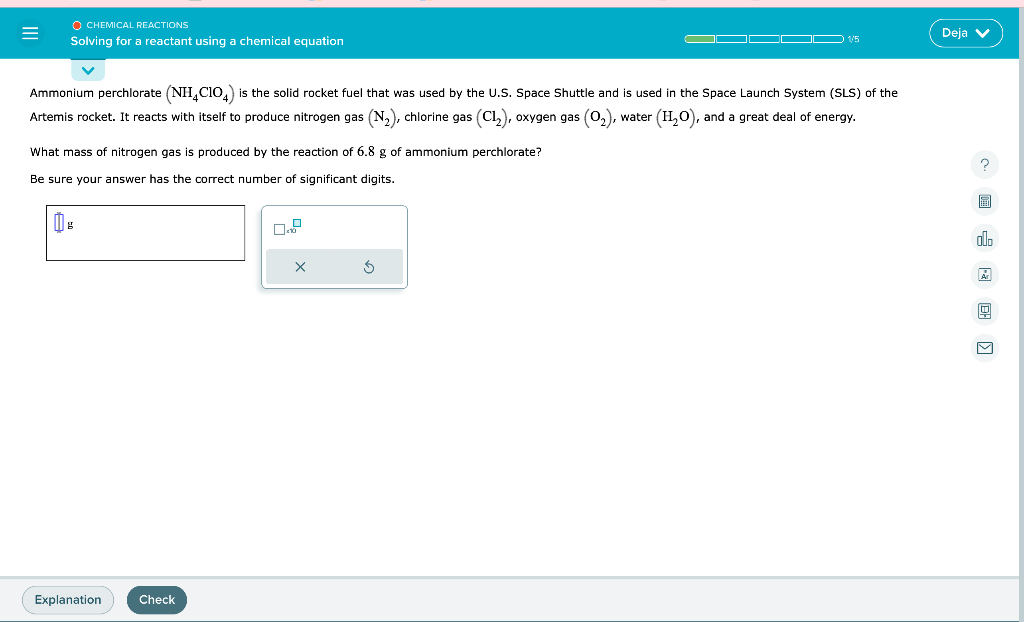 Solved Ammonium perchlorate (NH4ClO4) is the solid rocket | Chegg.com