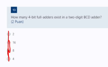 Solved 13 How many 4-bit full-adders exist in a two-digit | Chegg.com
