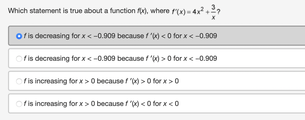 Solved 3 Which statement is true about a function f(x), | Chegg.com