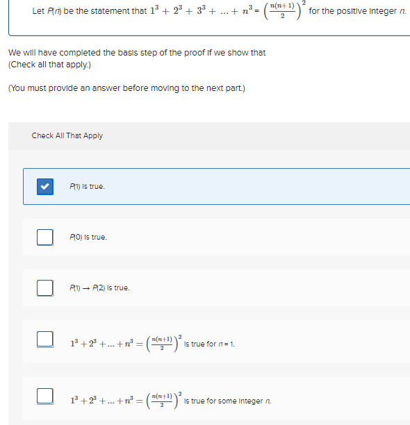 Solved Let P(n) ﻿be the statement that | Chegg.com