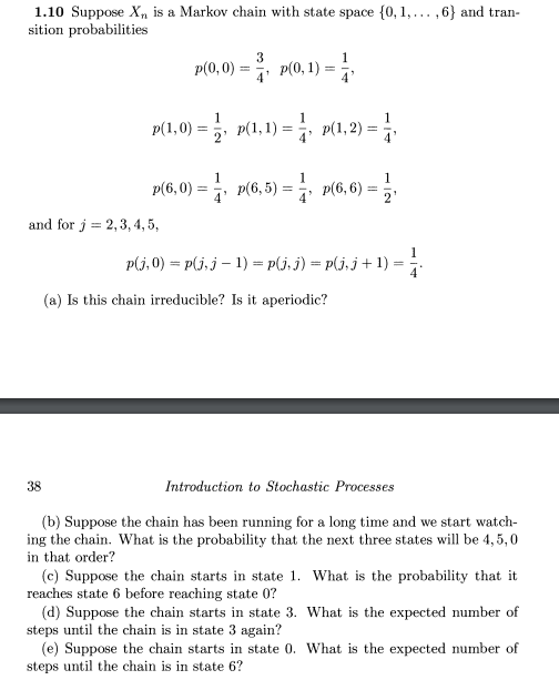 Solved 1.10 Suppose Xn is a Markov chain with state space | Chegg.com
