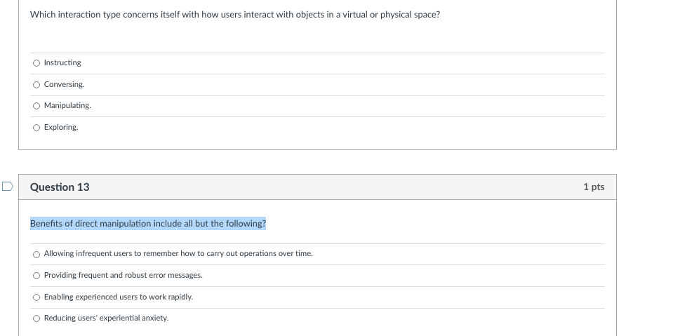 Solved Which interaction type concerns itself with how users | Chegg.com