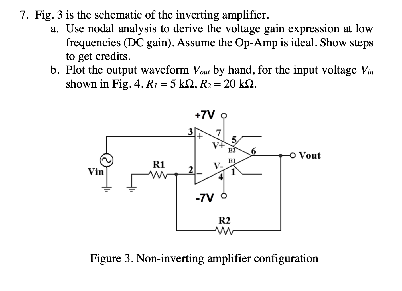 Solved 7. Fig. 3 is the schematic of the inverting | Chegg.com