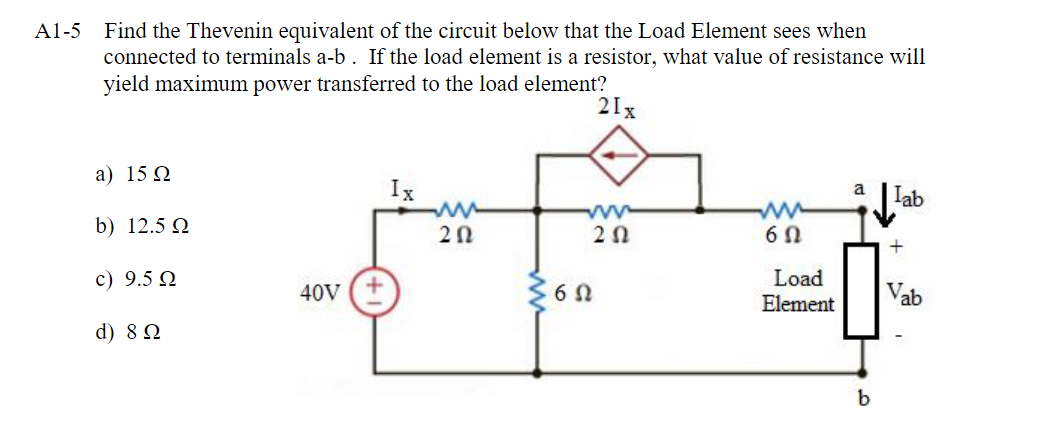 Solved Find the Thevenin equivalent of the circuit below | Chegg.com