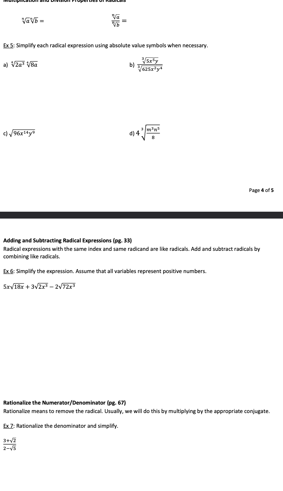 Solved anbn=anbn=Ex 5: Simplify each radical expression | Chegg.com