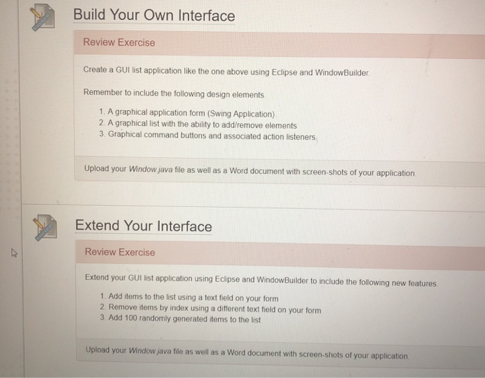 Solved Build Your Own Interface Review Exercise Create a GUI | Chegg.com