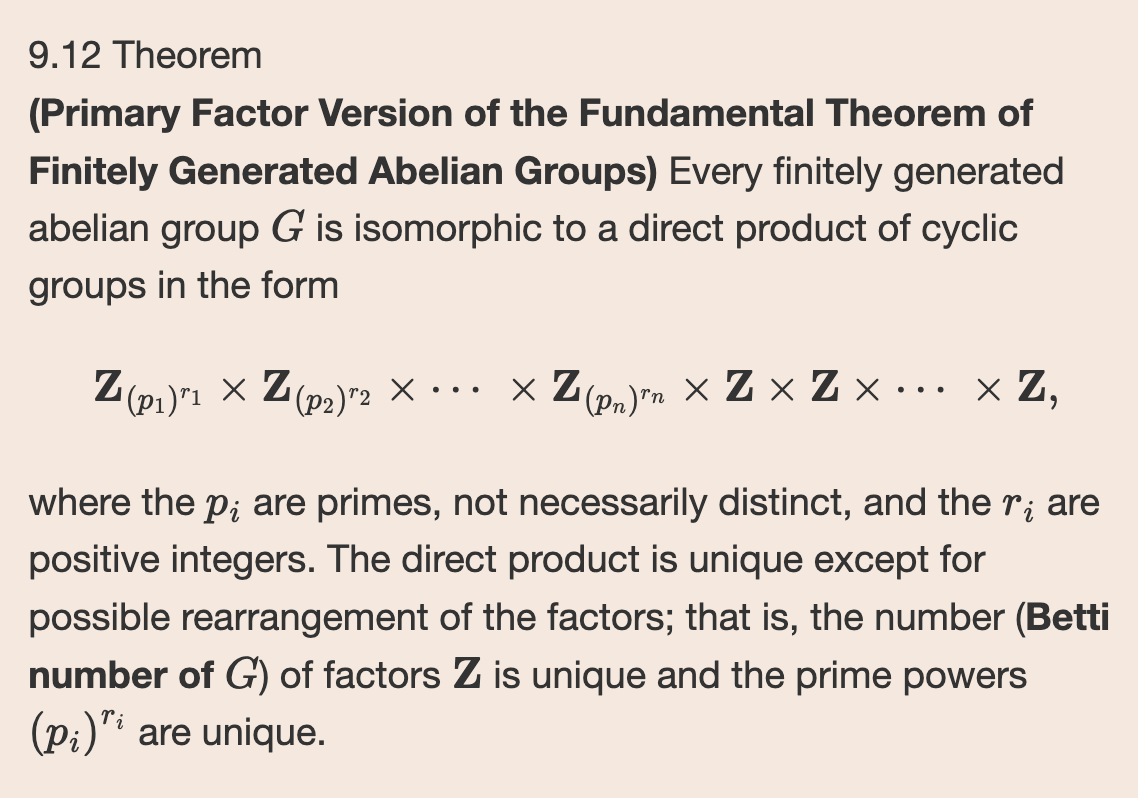 Solved 9.12 Theorem (Primary Factor Version of the | Chegg.com