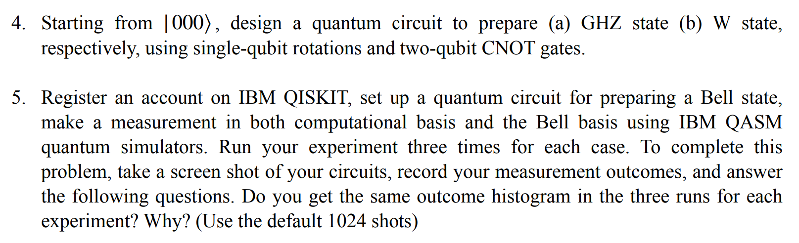 Solved 4. Starting from ∣000 , design a quantum circuit to | Chegg.com