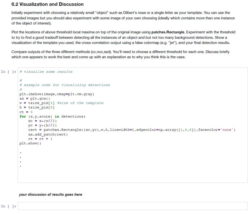 6. Template Detection Implement a simple object | Chegg.com