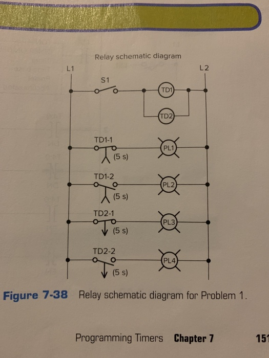 Solved Relay schematic diagram L2 L1 TD2 TD1-1 (5 s) TD1-2 | Chegg.com