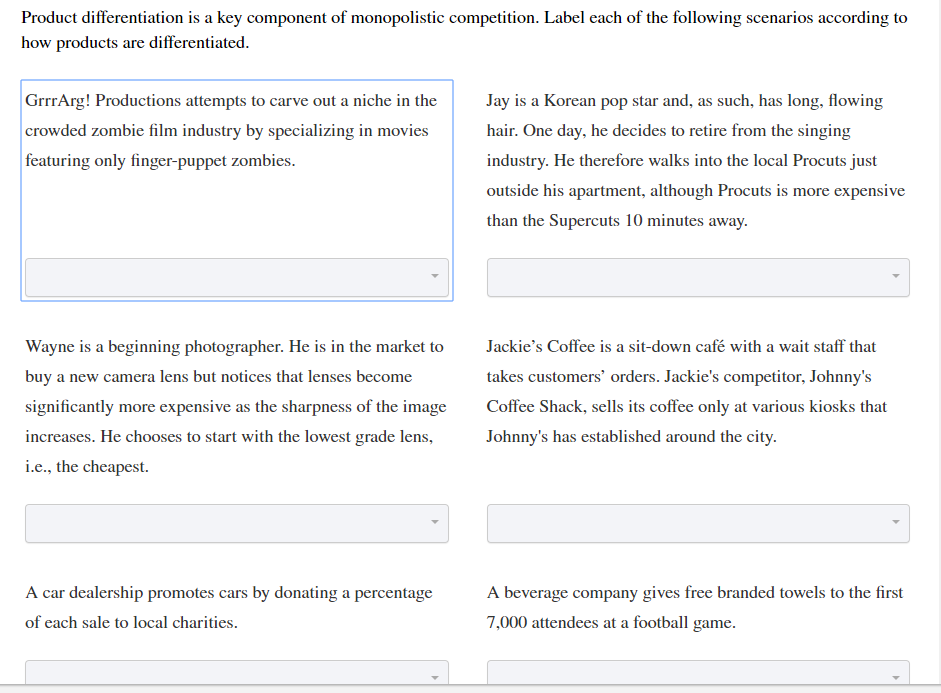 Solved Product differentiation is a key component of | Chegg.com
