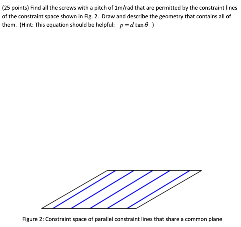 ( 25 points) Find all the screws with a pitch of 1 | Chegg.com