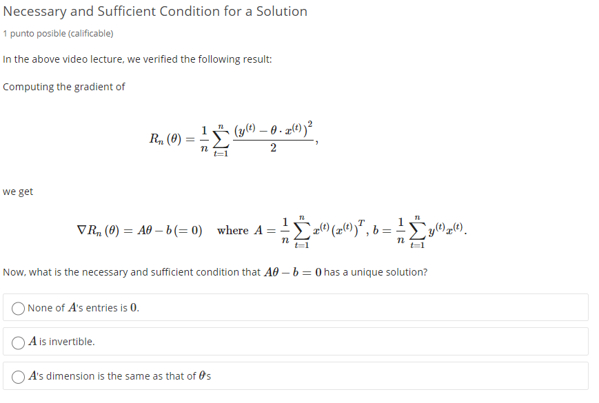Solved Necessary and Sufficient Condition for a Solution 1 | Chegg.com