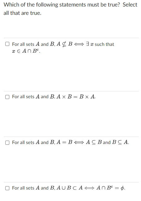 Solved Which of the following statements must be true? | Chegg.com