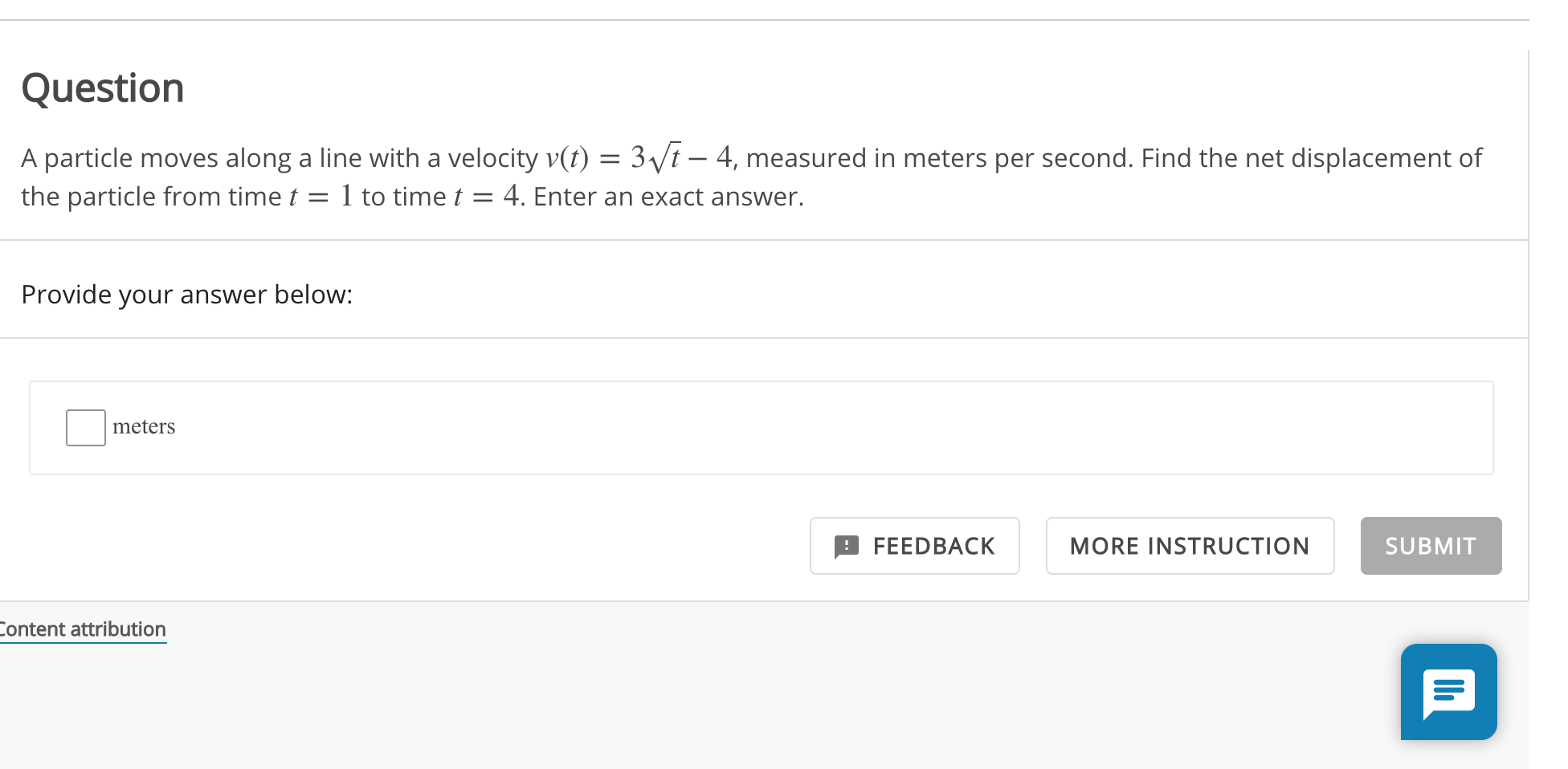 Solved A particle moves along a line with a velocity | Chegg.com