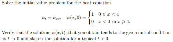 Solved Solve the initial value problem for the heat equation | Chegg.com
