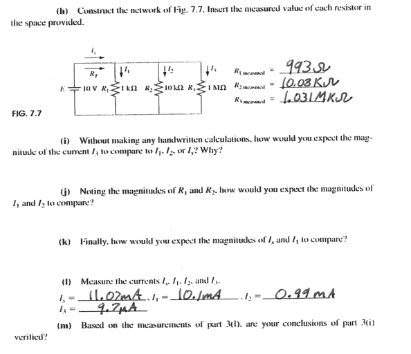 Solved (h) Construct the network of Fing. 7.7. Insert the | Chegg.com