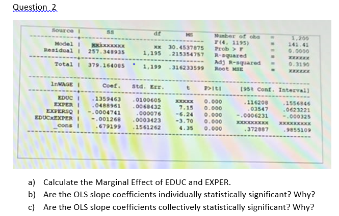 Solved Question 2 Source SS df HS Model Residual XXXXXXXX | Chegg.com