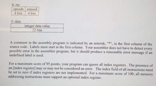 Solved Write An Assembler That Reads The Source Code Of An