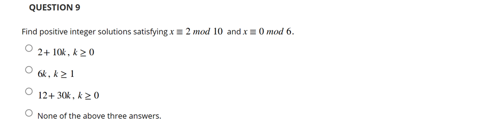 Solved Find positive integer solutions satisfying x≡2mod10 | Chegg.com